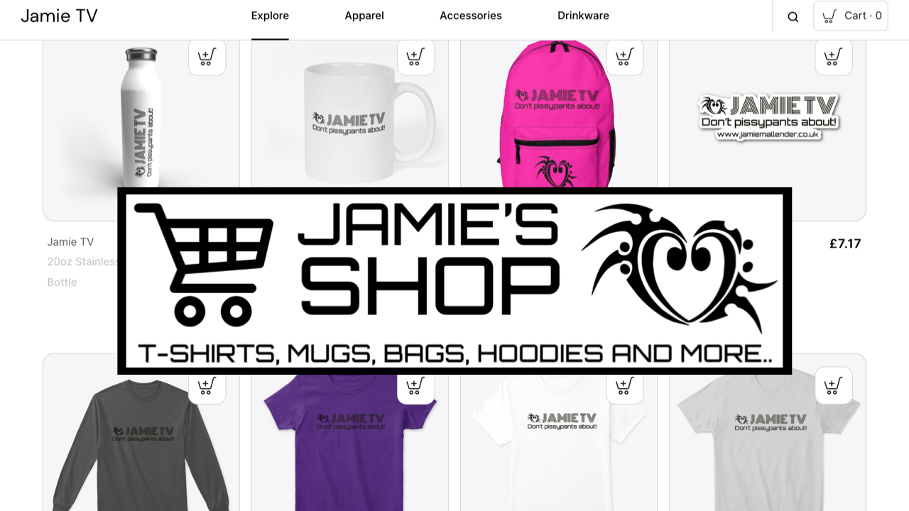 30.09.22. The Jamie TV Merch Shop Is Now Open! – www.jamiemallender.co.uk